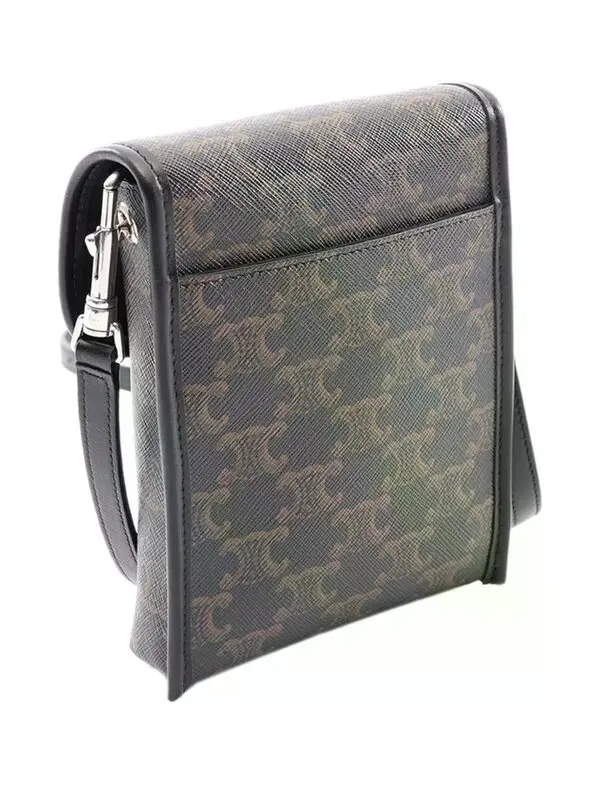 Celine 2000-2026 Coated Canvas Triomphe Soft Vertical Pouch Shoulder Bag