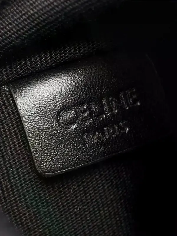 Celine 2000-2026 Coated Canvas Triomphe Soft Vertical Pouch Shoulder Bag - Black