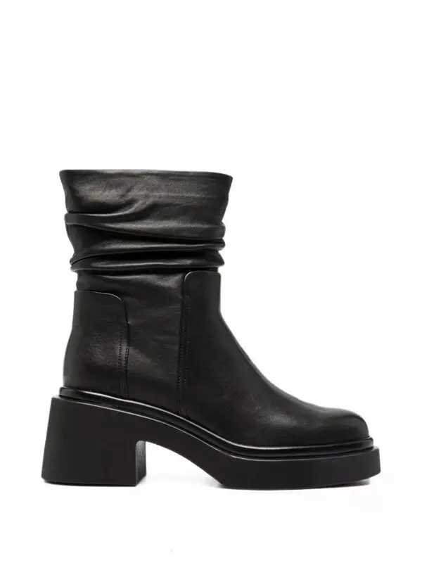 BRUNO PREMI Ruched Platform Boots - Black
