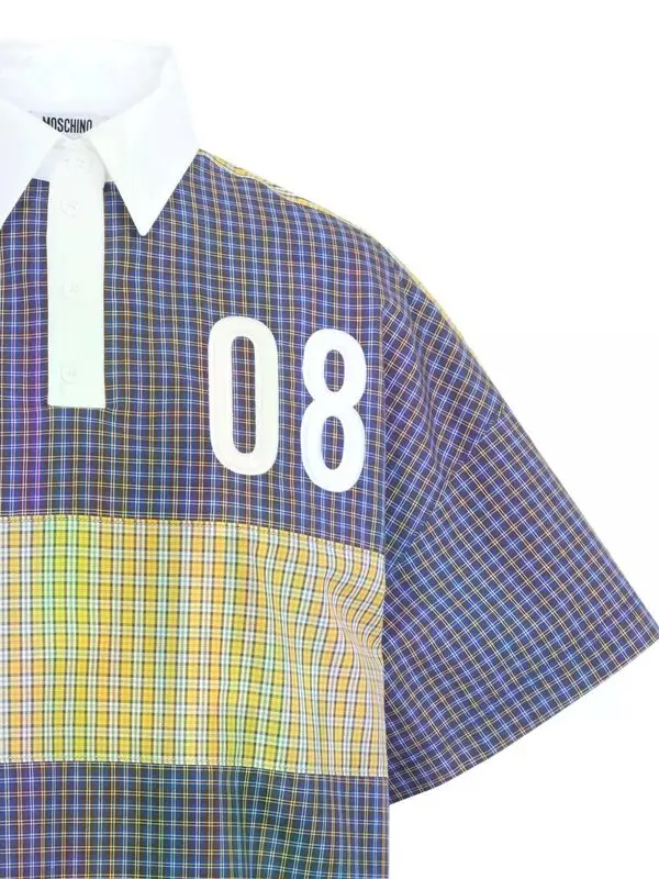 Moschino Check-pattern Logo-print Polo Shirt