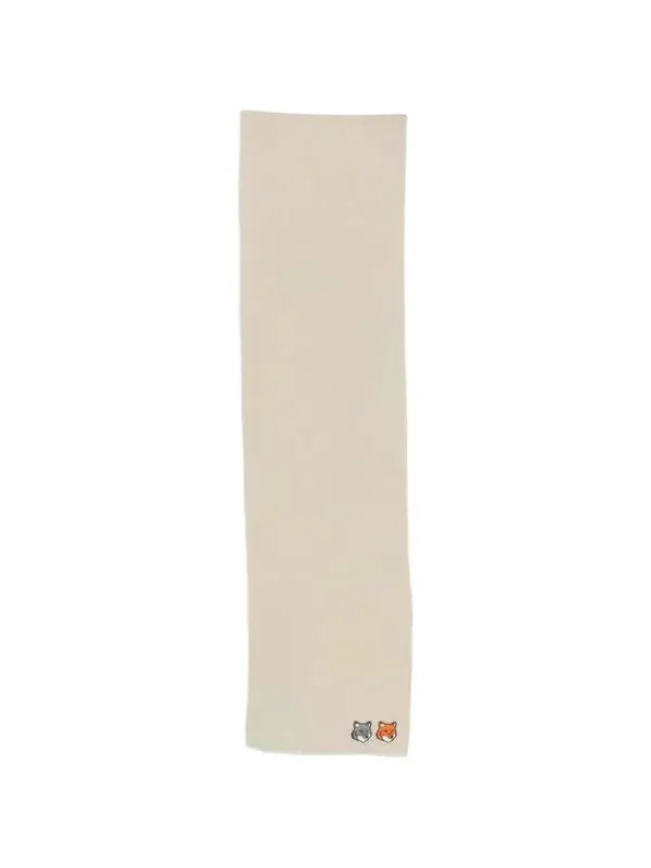 Maison Kitsuné Double Fox Head Patch Scarf - Neutrals
