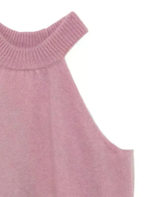 LANEUS Halterneck Knitted Top