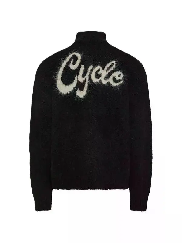 CYCLE Maglie Logo-embroidered Zip-up Cardigan - Black