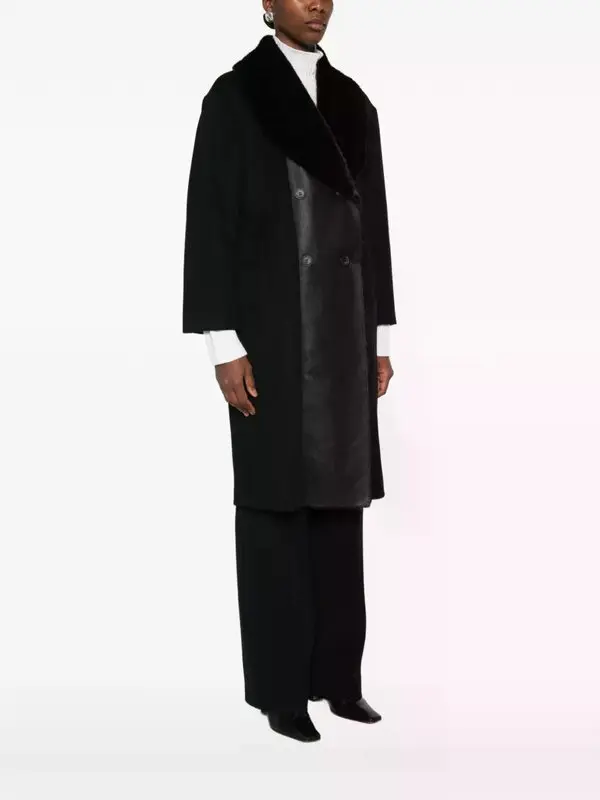 TWINSET Faux-fur Collar Double-breasted Coat