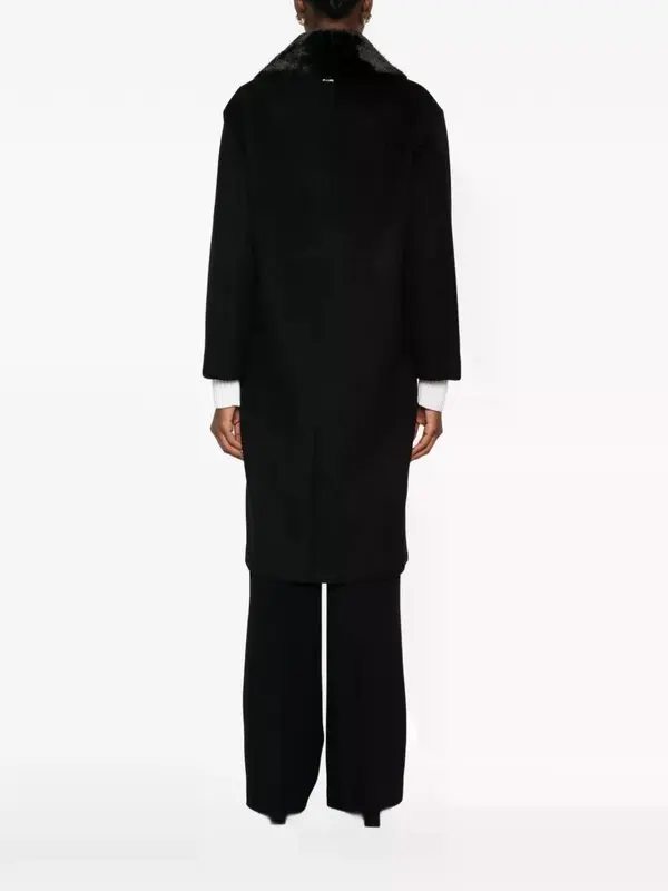 TWINSET Faux-fur Collar Double-breasted Coat