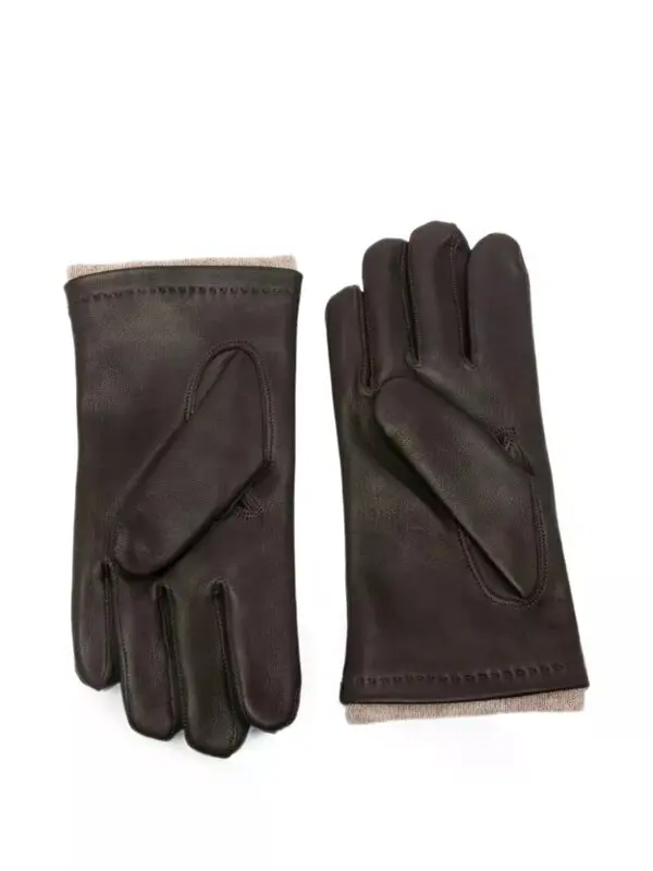 Orciani Topstitched Leather Gloves