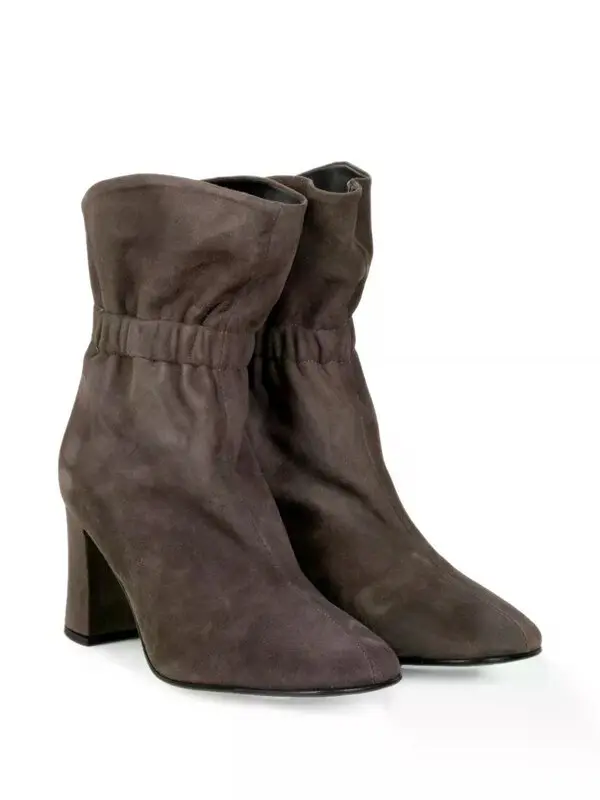 NAPOLEONI Ruched Suede Ankle Boots