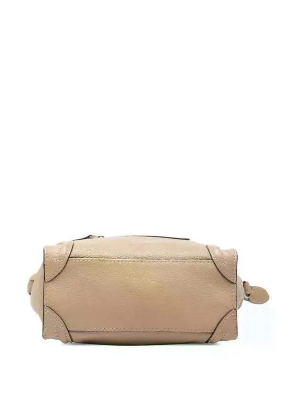 Celine 2012 Nano Leather Luggage Tote Satchel - Neutrals