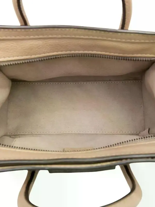 Celine 2012 Nano Leather Luggage Tote Satchel - Neutrals