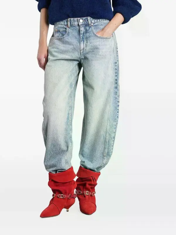 Isabel Marant Étoile Acid-wash Barrel-leg Jeans - Blue