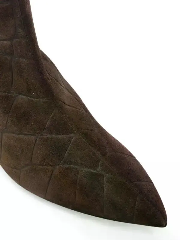 ANGEL ALARCON Croc-effect Suede Boots