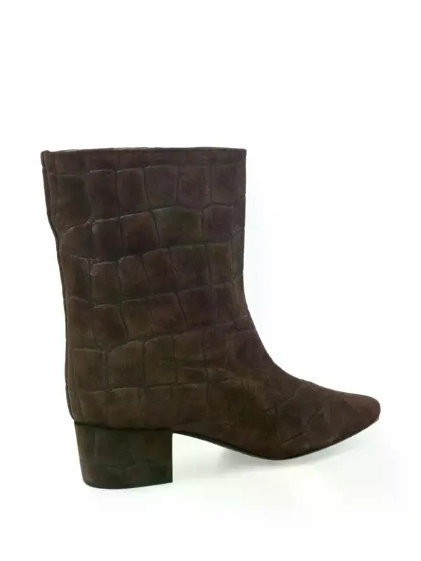 ANGEL ALARCON Croc-effect Suede Boots