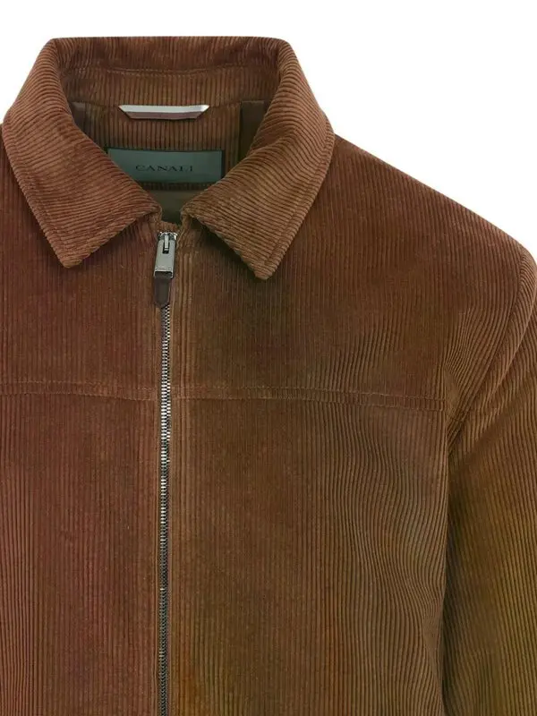 Canali Corduroy Zip-up Jacket