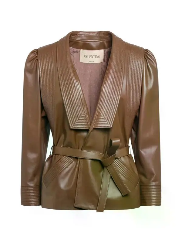 Valentino Garavani Nappa Leather Jacket - Brown