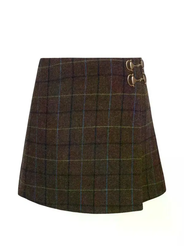 Cara Cara Kate Plaid Horsebit-detail Mini Skirt