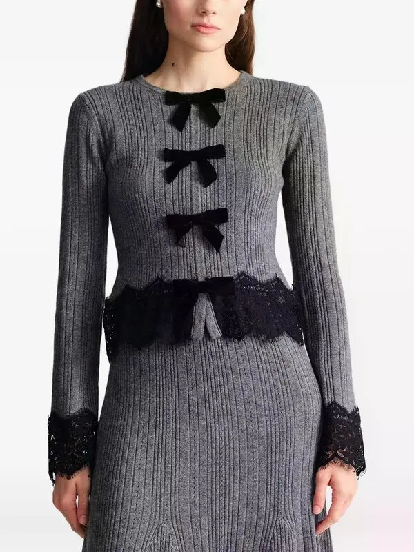 Cara Cara Veda Lace-trimmed Cardigan - Grey