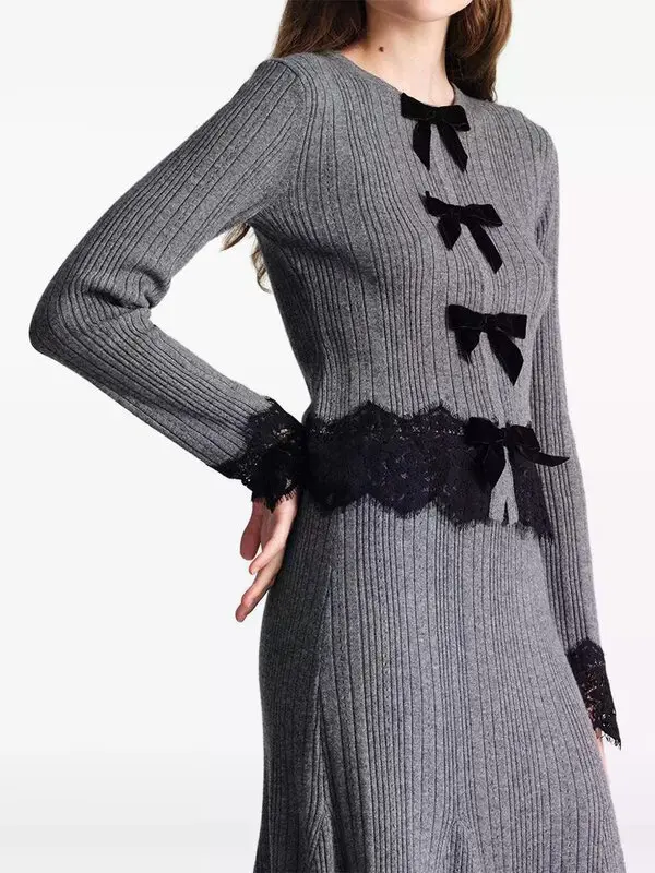Cara Cara Veda Lace-trimmed Cardigan - Grey
