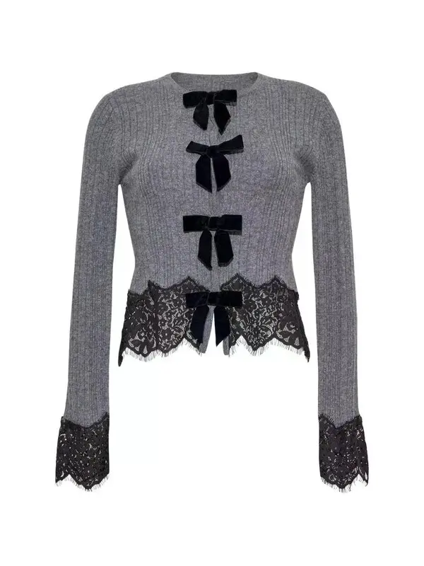 Cara Cara Veda Lace-trimmed Cardigan - Grey