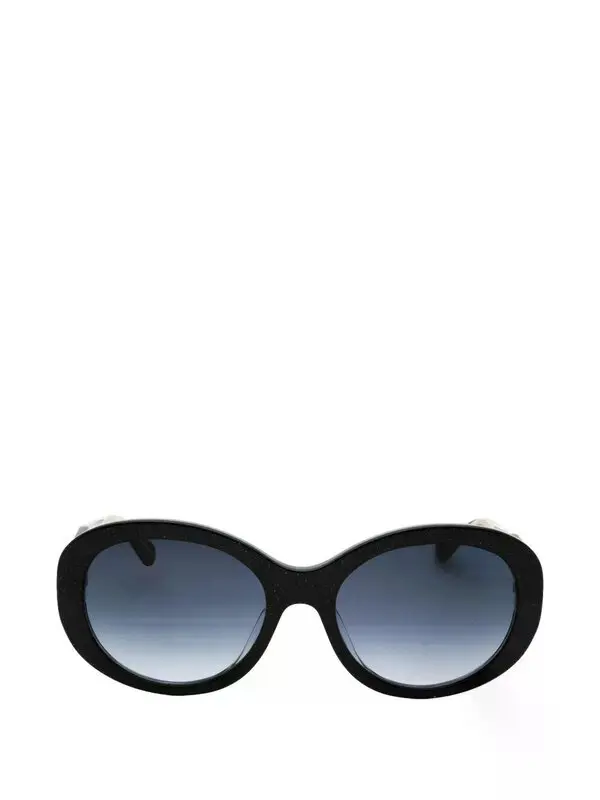 Kate Spade New York Avah Glitter-effect Oval-frame Sunglasses - Black