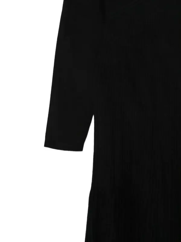 Majestic Filatures Ribbed-knit Long-sleeve Midi Dress