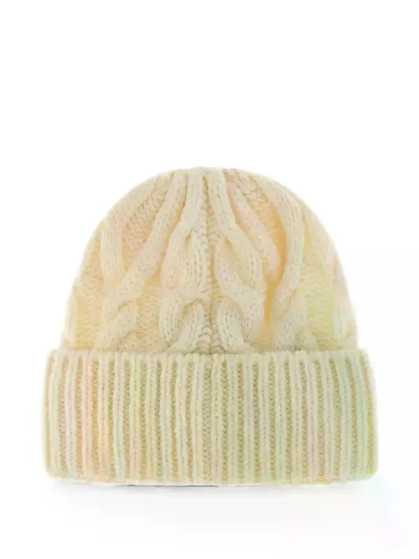 Moncler Cable-knit Ribbed-trim Beanie Hat