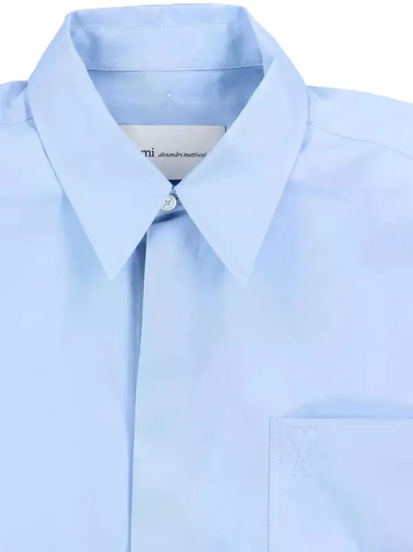 AMI Paris De Coeur Embroidered Shirt - Blue