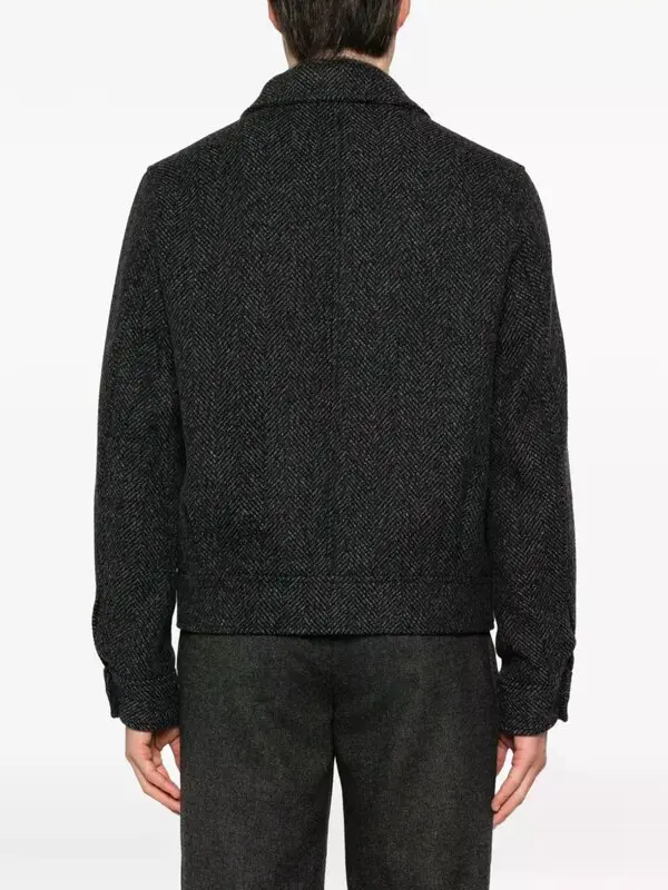 Paul Smith Harrington Herringbone-pattern Front-pocket Jacket