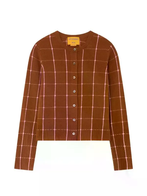 Guest In Residence Jane Check-pattern Button-up Cardigan