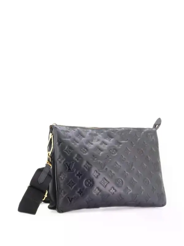 LOUIS VUITTON Coussin Bag Monogram Embossed Lambskin Mm Crossbody Bag - Black