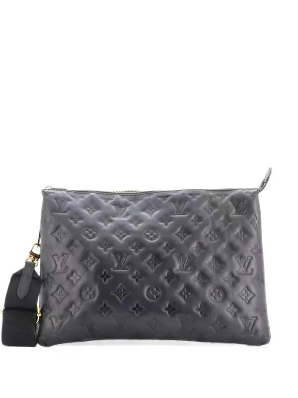 LOUIS VUITTON Coussin Bag Monogram Embossed Lambskin Mm Crossbody Bag - Black