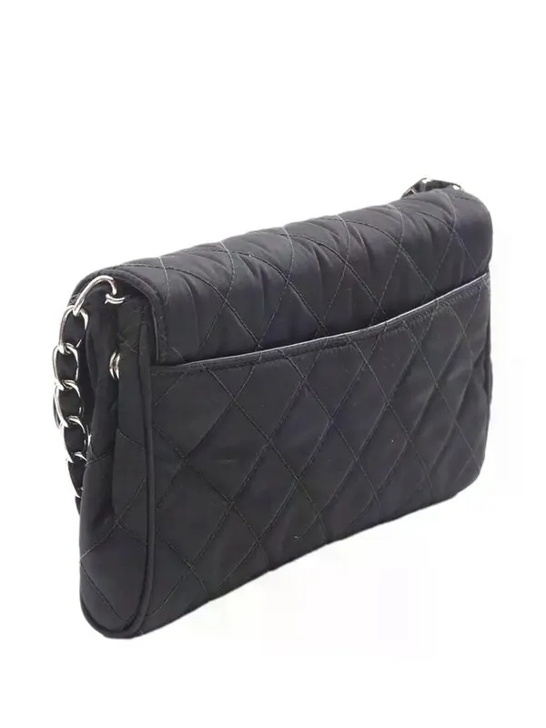 Prada 2000-2010 Impuntu Chain Flap Shoulder Bag - Black