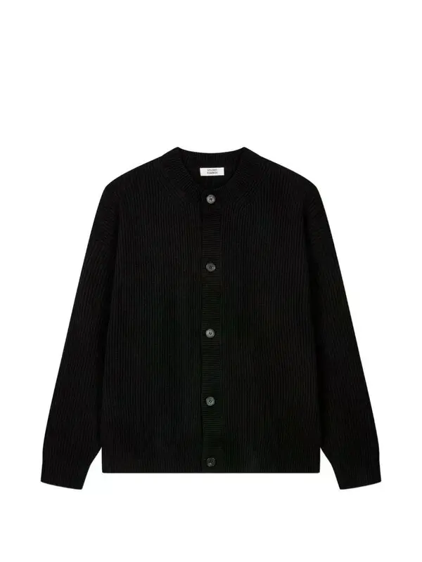 STUDIO TOMBOY Ribbed-knit Round-neck Cardigan