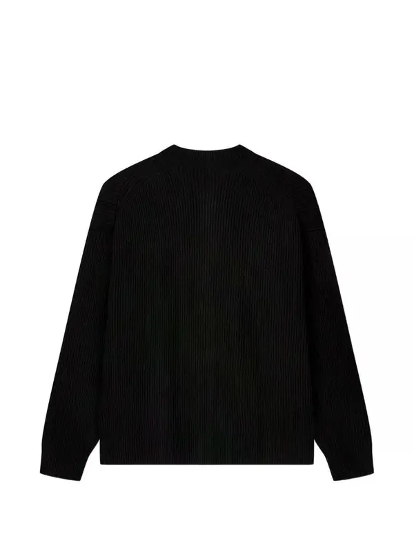 STUDIO TOMBOY Ribbed-knit Round-neck Cardigan