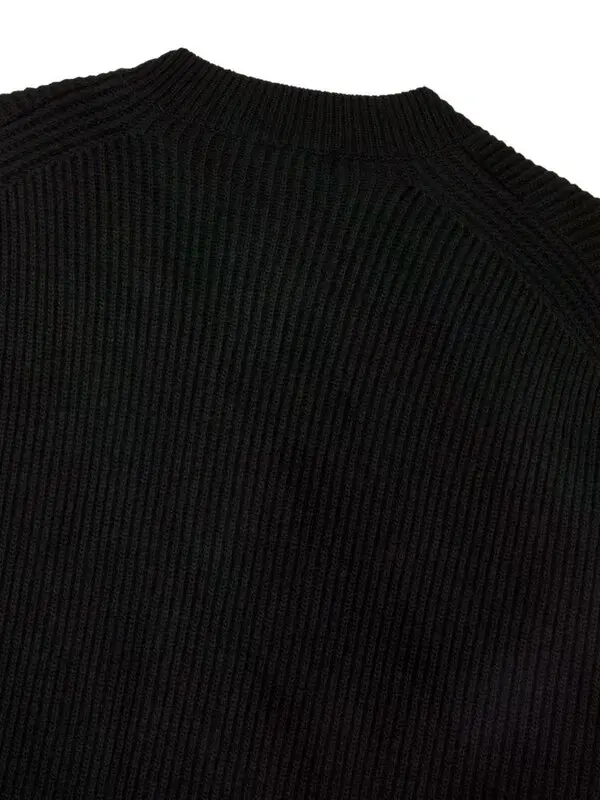 STUDIO TOMBOY Ribbed-knit Round-neck Cardigan