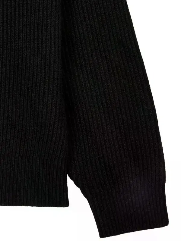 STUDIO TOMBOY Ribbed-knit Round-neck Cardigan