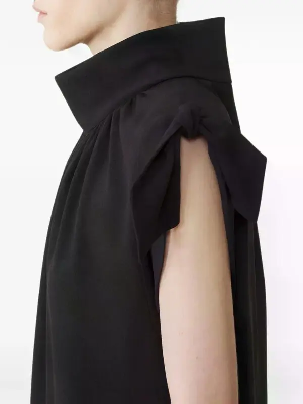 LANVIN Bow-detail Crystal-fringe Midi Dress