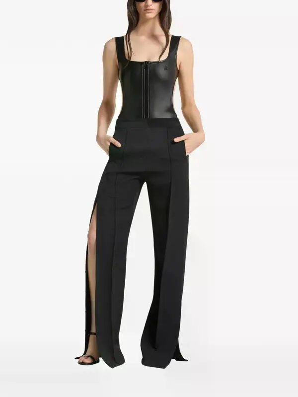 COURREGES Leather-effect Cut-out Bodysuit