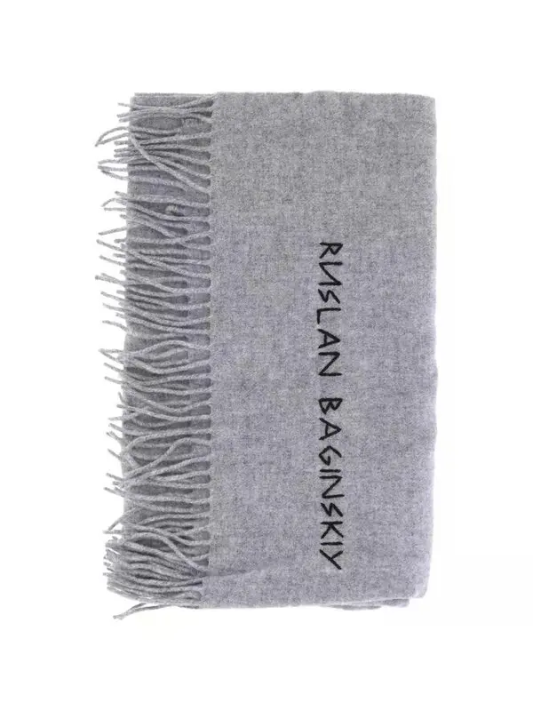 Ruslan Baginskiy Logo-embroidered Fringed Scarf