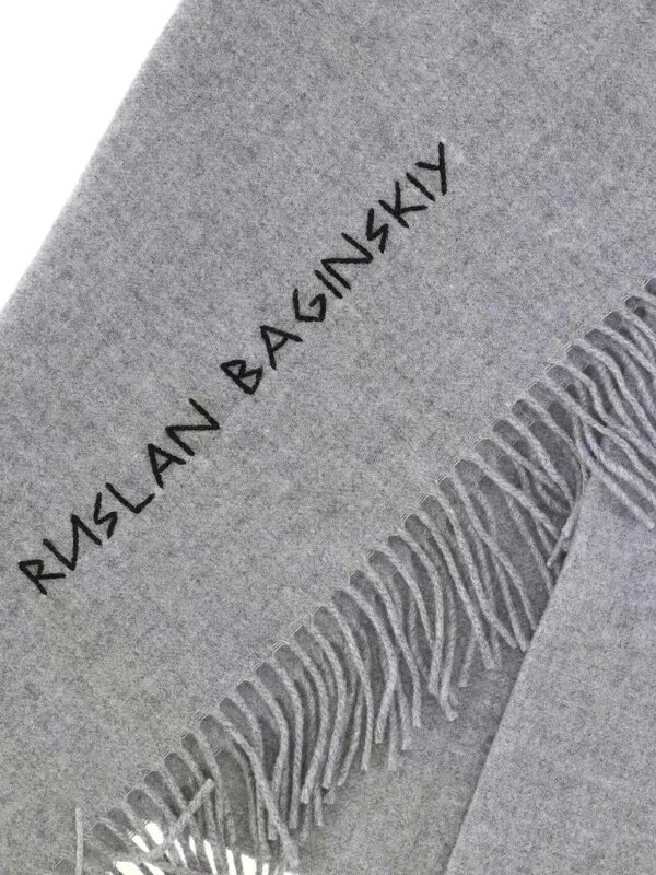 Ruslan Baginskiy Logo-embroidered Fringed Scarf