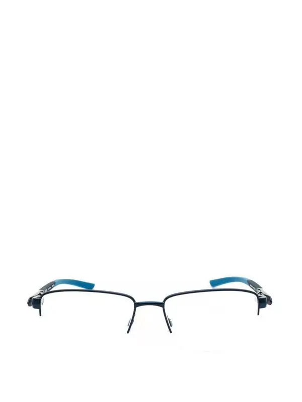 Nike Rectangle-frame Semi-rimless Glasses - Blue