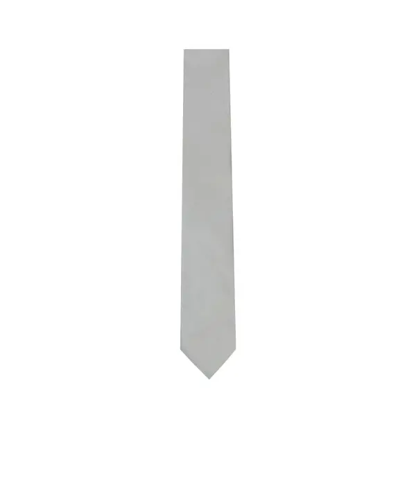 Zegna Pointed-tip Silk Tie - Gray
