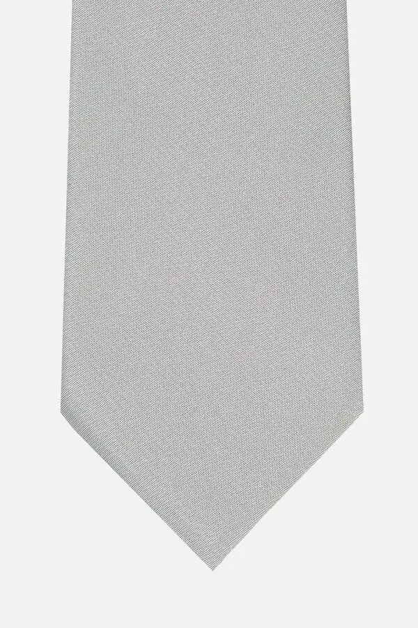 Zegna Pointed-tip Silk Tie - Gray
