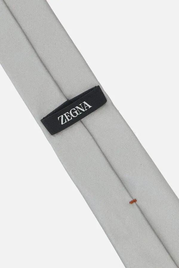 Zegna Pointed-tip Silk Tie - Gray