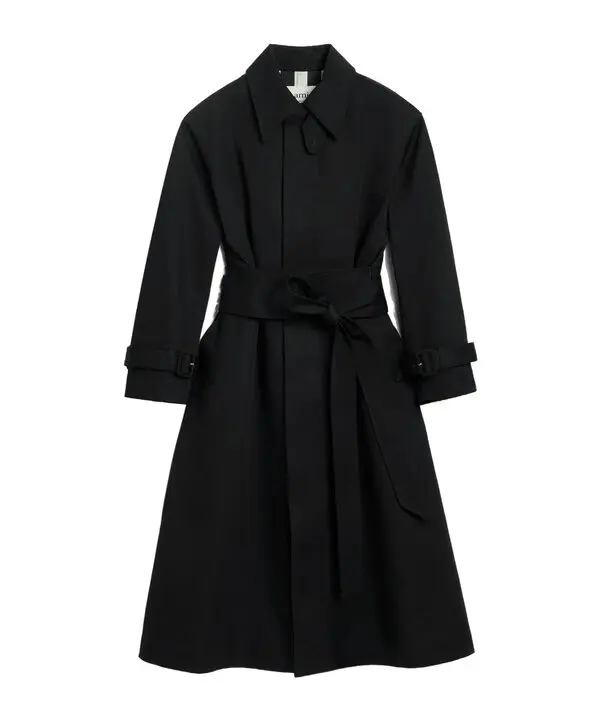 AMI Paris Belted Cotton Trench Coat