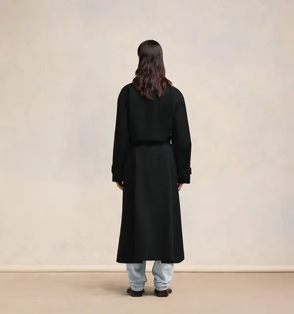 AMI Paris Belted Cotton Trench Coat