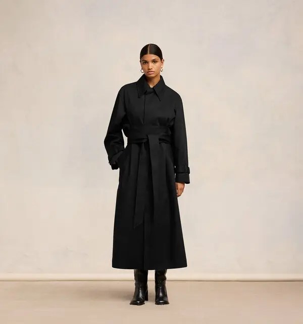 AMI Paris Belted Cotton Trench Coat
