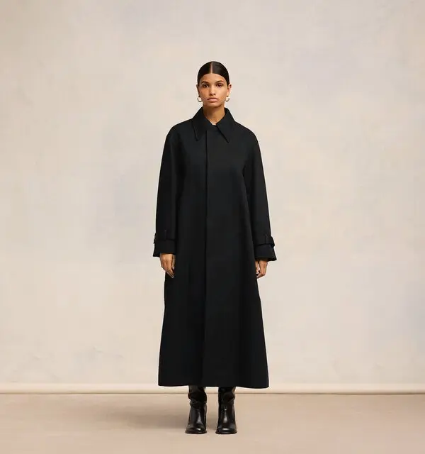 AMI Paris Belted Cotton Trench Coat