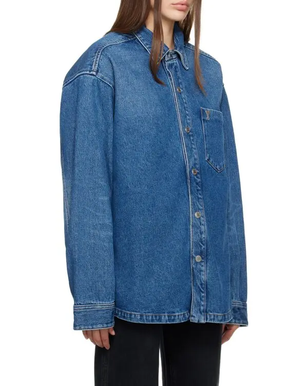 AMI Paris De Coeur-plaque Denim Jacket