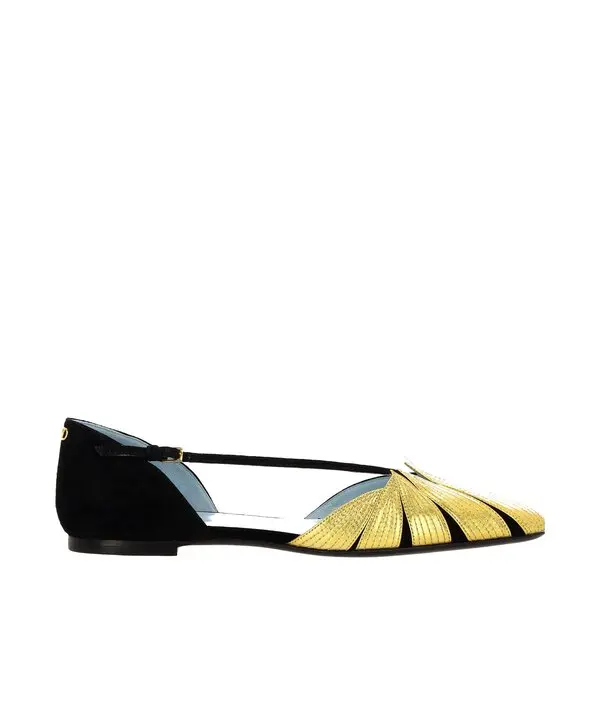 Valentino Garavani Cut-out Detailed Pointed Toe Ballet Flats