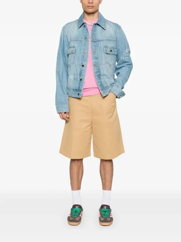 Casablanca Graffiti Effect Denim Jacket